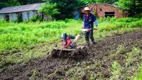 China Four-Wheel Drive Multu-purpose Agricultural Equipment 173F Diesel Engine Cultivator for Garden for sale