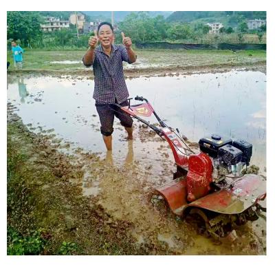 China 4KM/H Work Speed Red Hand Push Gasoline Garden Cultivator for Orchard Soil Preparation for sale