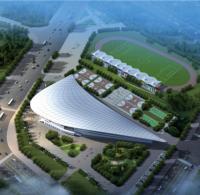China Multi Storey Volleyball Steel Building Gym Flat Roof Construction for sale