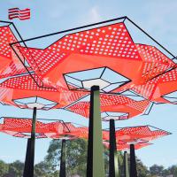 China Metal Pavilion for Outdoor Sculpture and Public Art Unique Rose-Shaped Abstract Design for sale