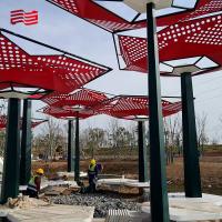 China Metal Pavilion for Outdoor Sculpture and Public Art Unique Rose-Shaped Abstract Design for sale