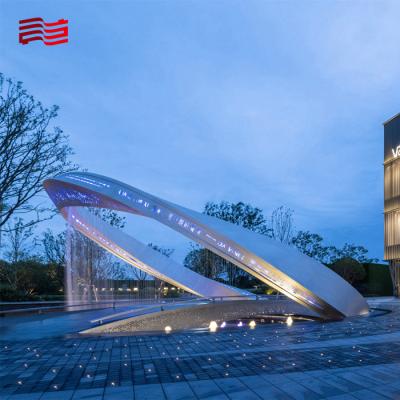 China Customized Stainless Steel Sculpture for Urban Space Outdoor Circular Metal Sculpture for sale