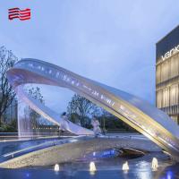 China Customized Stainless Steel Sculpture for Urban Space Outdoor Circular Metal Sculpture for sale