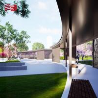 China 6 Color Printing Luxury Modern Outdoor Shading Pergola Steel Sculpture Customizable Size for sale