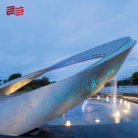 China Customized Stainless Steel Sculpture for Urban Space Outdoor Circular Metal Sculpture for sale
