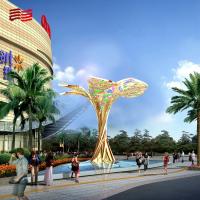 China Customized Modern Style Metallic Luster Supports Outdoor Landscape Sculpture for Mall for sale