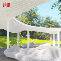 China Modern Style White Stainless Steel Art Gallery Steel Structure Sculpture Emberwind Pergola for sale