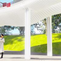 China Modern Style White Stainless Steel Art Gallery Steel Structure Sculpture Emberwind Pergola for sale