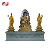 China Gilded Red Copper Buddha Statue for Temple Customized Size and Indoor Group Sculpture for sale