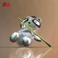 China Stainless Steel Panda Shape Landscape Sculpture for Outdoor Decoration and Landscaping for sale