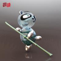 China Stainless Steel Panda Shape Landscape Sculpture for Outdoor Decoration and Landscaping for sale