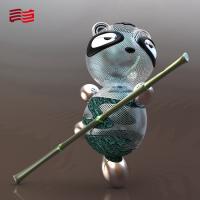 China Stainless Steel Panda Shape Landscape Sculpture for Outdoor Decoration and Landscaping for sale