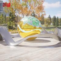 China Outdoor Landscape Stainless Steel Abstract Art Sculpture with Customized LED Lights for sale