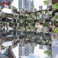 China Customizable Modern stainless steel sculpture Mirror square sculpture for city square for sale