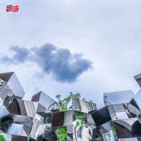 China Customizable Modern stainless steel sculpture Mirror square sculpture for city square for sale