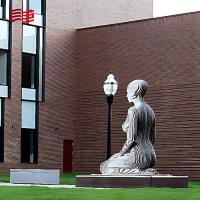 China Modernistic Style Stainless Steel Figure Sculpture with Superb Combination Metal Art for sale