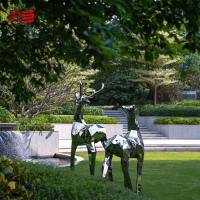China Stainless Steel Park Landscape Sculpture with Custom Deer Shape and Print Method for sale