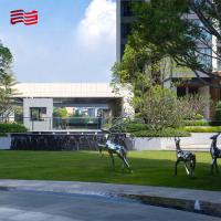 China Stainless Steel Park Landscape Sculpture with Custom Deer Shape and Print Method for sale