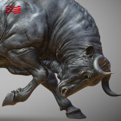 China Europe Regional Feature Life-size Outdoor Bronze Bull Sculpture Animal Statue for sale