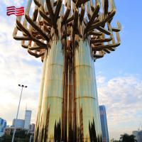 China Large Stainless Steel Tree Sculpture Custom Urban Public Art for Square Customization for sale