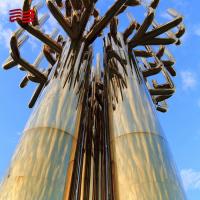 China Large Stainless Steel Tree Sculpture Custom Urban Public Art for Square Customization for sale
