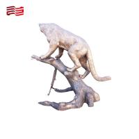 China Hand-forged Bronze Leopard Statue Custom Color for Metal Animal Sculpture in Life-size for sale