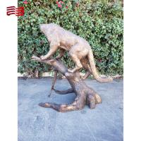 China Hand-forged Bronze Leopard Statue Custom Color for Metal Animal Sculpture in Life-size for sale