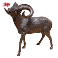 China Modernistic Style Custom Color Bronze Bighorn Sheep Garden Sculpture for Outdoor Decor for sale