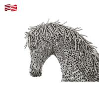China Custom Life-Size Stainless Steel Animal Sculpture with Horse Pipe Statue Decoration for sale