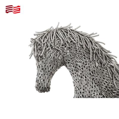 China Custom Life-Size Stainless Steel Animal Sculpture with Horse Pipe Statue Decoration for sale