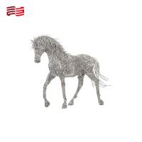 China Custom Life-Size Stainless Steel Animal Sculpture with Horse Pipe Statue Decoration for sale