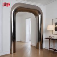China Garden Decoration Art Installation Theme Stainless Steel Art Door Mirror Process for sale