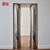 China Garden Decoration Art Installation Theme Stainless Steel Art Door Mirror Process for sale