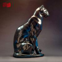 China Art Decoration Life-Size Bronze Panther Sculpture with Polished Finish in Custom Color for sale