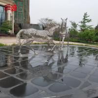 China Welding Technique Stainless Steel Horse Sculpture for Urban Art Installation in Europe for sale