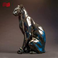 China Art Decoration Life-Size Bronze Panther Sculpture with Polished Finish in Custom Color for sale