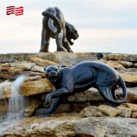 China Art Decoration Life-Size Bronze Panther Sculpture with Polished Finish in Custom Color for sale