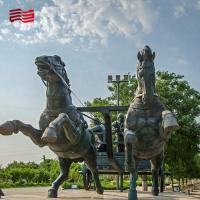 China Regional Feature Cast Copper Sculpture of Chinese Bronze Carriage for Urban Landscape for sale