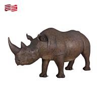 China Life-Size Bronze Rhinoceros Statue Custom Metal Animal Sculpture for Customer Size for sale