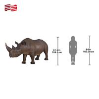 China Life-Size Bronze Rhinoceros Statue Custom Metal Animal Sculpture for Customer Size for sale