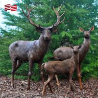 China Europe Regional Feature Bronze Sika Deer Sculpture for Custom Metal Animal Statues for sale