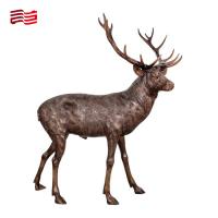 China Europe Regional Feature Bronze Sika Deer Sculpture for Custom Metal Animal Statues for sale