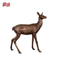 China Europe Regional Feature Bronze Sika Deer Sculpture for Custom Metal Animal Statues for sale
