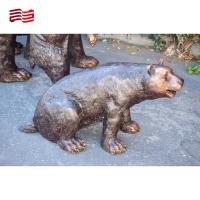China Life-Size Bronze Bear Sculpture Custom Metal Animal Statues for Artistic Installations for sale