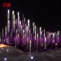 China Stainless Steel Perforated Column Design Public Art Group Lighting for Art Decoration for sale