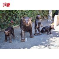 China Life-Size Bronze Bear Sculpture Custom Metal Animal Statues for Artistic Installations for sale