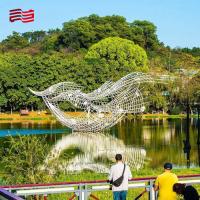 China Custom White Stainless Steel Pipe Sculptures for Water Sculpture Parks and Lake Installations for sale