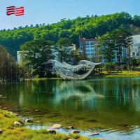 China Custom White Stainless Steel Pipe Sculptures for Water Sculpture Parks and Lake Installations for sale