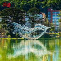 China Custom White Stainless Steel Pipe Sculptures for Water Sculpture Parks and Lake Installations for sale