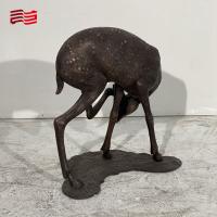 China Custom Printing Life-Size Bronze Sika Deer Sculpture for Large Metal Animal Statues for sale